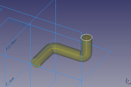 FreeCAD 3次元的なスケッチを使用してスイープを行なう - XSim